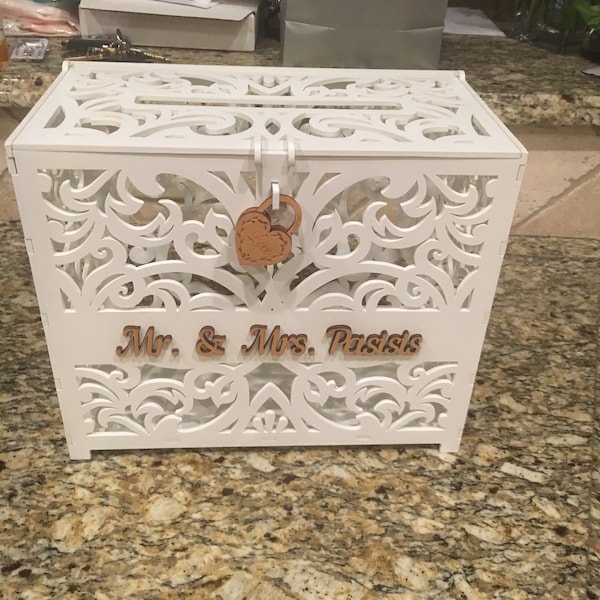 Wedding Card Box With Lock Wedding Gift Box Wedding Post Box - Etsy