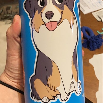 Australian Shepherd Sticker Aussie Chibi Puppy Dog, Vinyl, Hand Drawn ...