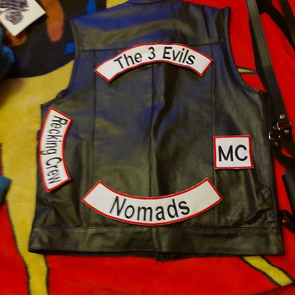 Curve Custom EMBROIDERED NAME TAG Iron on Patch Ribon Badge 5 3/4 X 2 1 ...