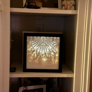 Decorative Nativity Scene Light up Shadow Box, Nativity Christmas Decor ...