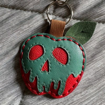 Halloween Bag Charm, Poisoned Apple, Halloween Purse Charm, Leather ...