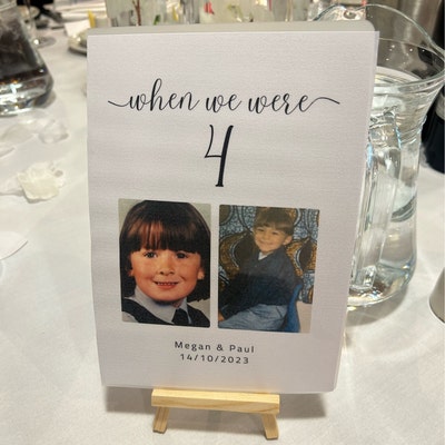 When We Were Age Wedding Table Numbers, Printable Photo Table Numbers ...