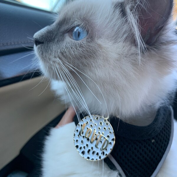 Black and White Dog Tag, Custom With Name Dog ID Tag, Pet Tags for Dogs ...