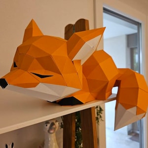 Fox Moon Papercraft PDF, SVG Template for Creating 3D Fox From Paper ...