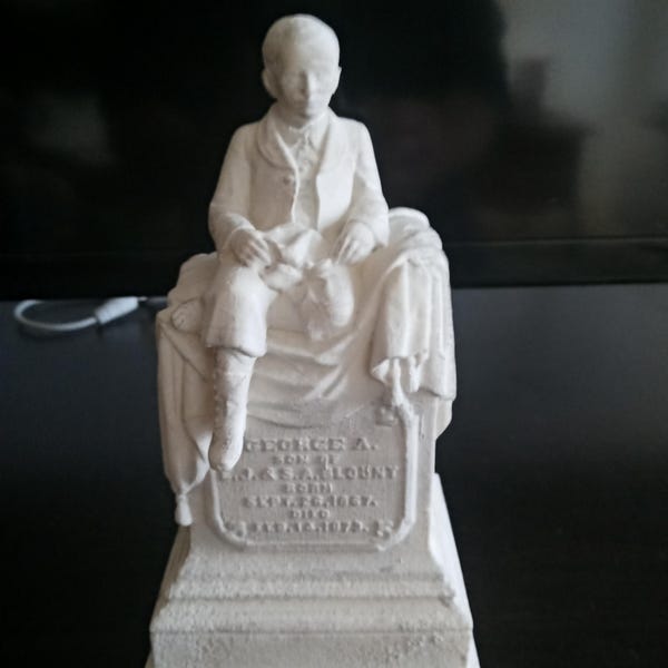 3D Printed Resin Grave Marker! A Duplicate of a Real Life Gravemarker. Draped Urn and Floral ...