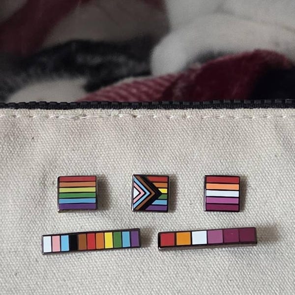 Progress Rainbow Baton Pin — Minimalist Pride Flag Accessory Gay ...