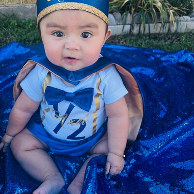 Royal Blue Prince King Outfit Smash Cake Photography Bloomers Cape ...