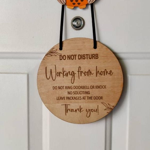 Work From Home Sign | Do Not Disturb Sign | No Soliciting | Do Not ...