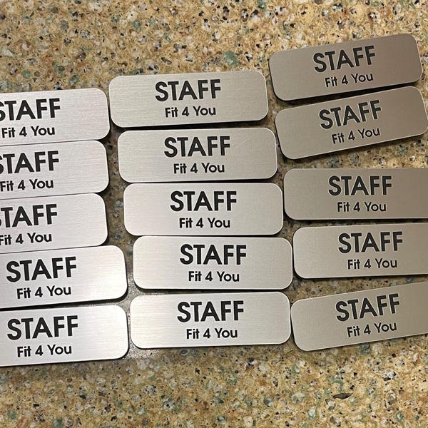 1X3 Employee Personalized Name Tag Badge Pin or Magnet Attachment ...