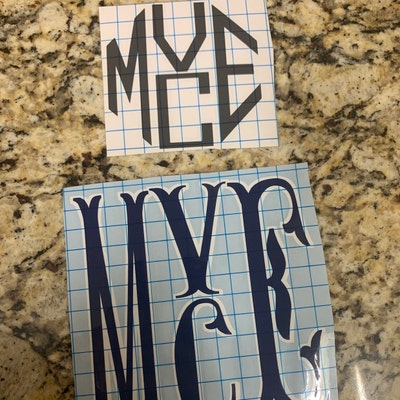 4 Initial Monogram Decal Four Letter Monogram Decal 4 Letter Monogram ...