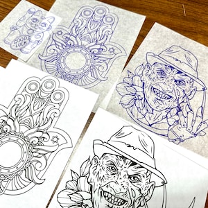 Pre-cut Ready to Use Flash Tattoo Stencils Set of 4 - Etsy