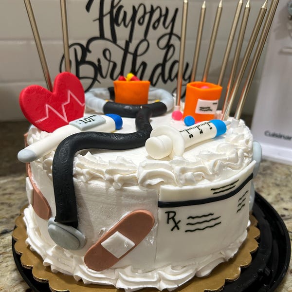 Fondant Nurse Doctor Cake Toppers - Graduation Cake Toppers - Medical ...