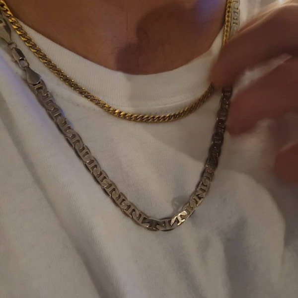 Mens Chain, 2mm Silver Mens Box Chain, Personalized Chain, Custom Mens ...
