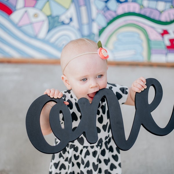 One Sign First Birthday One Wooden Sign Birthday Decor One Wood Letters ...