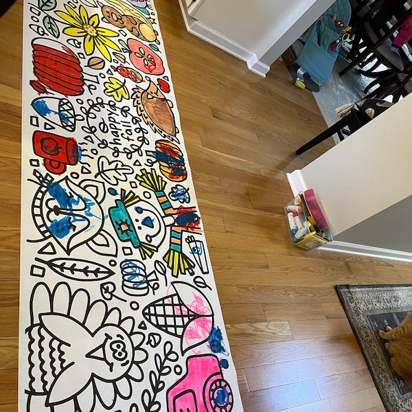 GIANT 10-foot FALL Coloring Page Banner | Coloring Poster | Fall ...