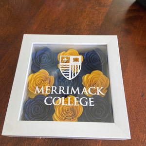 Flower Shadow Box College Logo Graduation Gifts College Acceptance ...