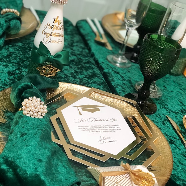 Hexagon Shaped Menu/ Geometric Shape Menus/ White and Gold Menu / Die ...