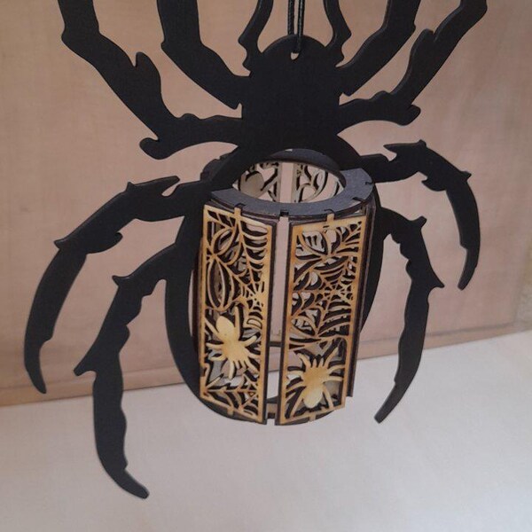 Halloween Spider Lamp Laser Cut File, Halloween Lantern Laser Cut ...