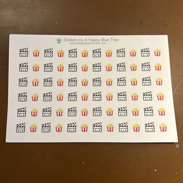 MINI Happy Movie Popcorn Tracker Reminder Cute Kawaii Planner Stickers ...