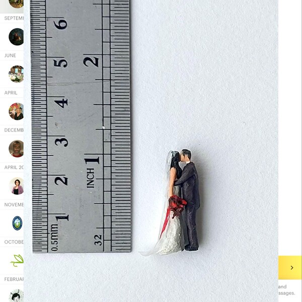Personalised Miniature Figurine Bridal Couple Bride and Groom Wedding ...