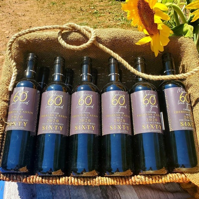 60th Birthday Wine Label Personalized Any Age Milestone Birthday ...