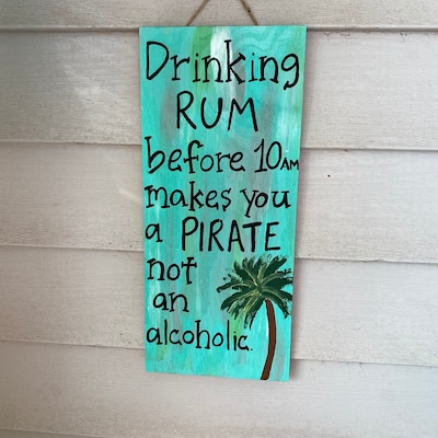 Rum Sign, Porch Sign, Patio Decor, Tiki Bar Decor, Pirate Sign ...