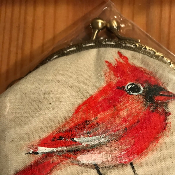 Red Cardinal Hand Painted Bird Vintage Purse - Etsy