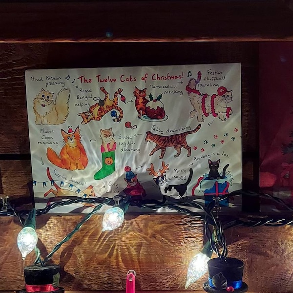 The Twelve Cats of Christmas... A Christmas Card for Cat Lovers! - Etsy