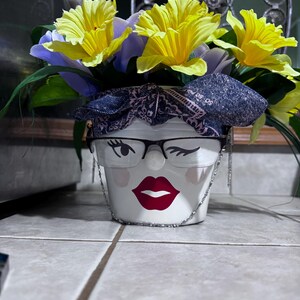 Face Decal for Flower Pot - Vinyl Decal - Flower Pot Sticker ...