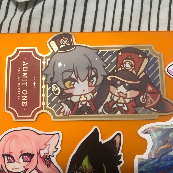 Honkai: Star Rail Astral Express Ticket Matte Gold Stickers / Water ...