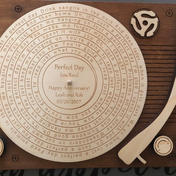 Solid Wood Custom Song Lyrics Vinyl Record Art Wall Hanging ...