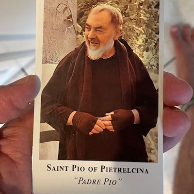 BULK PACK 50 CARDS Padre Pio Third Class Relic Holy Card touched to a ...