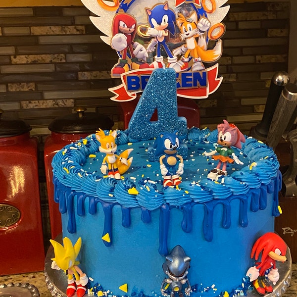 3D Sonic the Hedgehog Cake Topper: Birthday Party Decor - Etsy