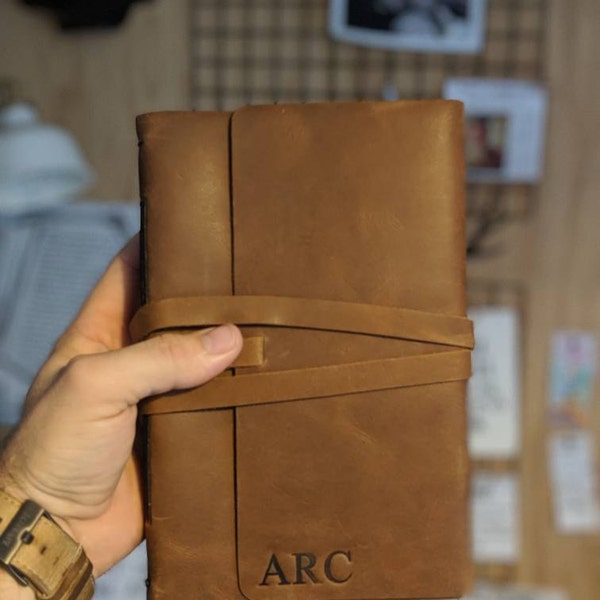 Personalized Leather Music Journal | Musicians Stave Notebook / Song ...