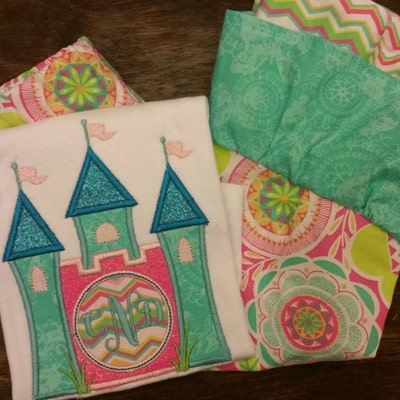 Castle Monogram Princess Digital Machine Embroidery Applique Design 4 ...