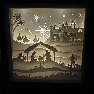 CHRISTMAS NATIVITY Svg Light Box 3D CHRISTMAS Svg Shadow Box for Cricut ...
