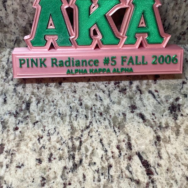 Alpha Kappa Alpha Inspired AKA Pink and Green Customizable Desk Name ...