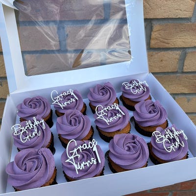 Happy Fathers Day Acrylic Cupcake Toppers Mirror Gold Dad Daddy Grandad ...