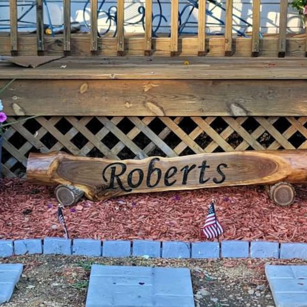 Custom Carved Wooden Log Sign - Etsy