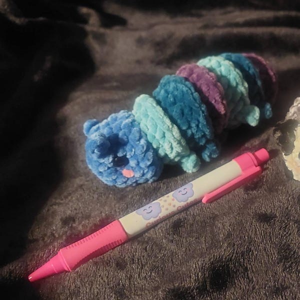 Handmade Fuzzy Caterpillar Fidget Toy: Sensory Plush - Etsy