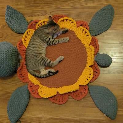Jumbo Petal the Sunflower Turtle Crochet Pattern PDF Download Beginner ...
