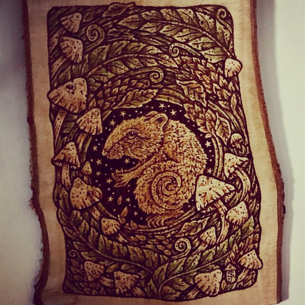 Being Wolf~ Wood Burnt Art, Original Pyrography Decorated Birch Wood ...