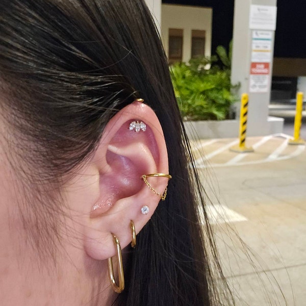 16g 18g 6mm 8mm 10mm 12mm Floating Marquise CZ Cecil Charm Implant ...