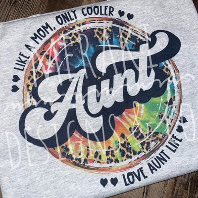 Aunt Sublimation Designs Downloads, Leopard Retro Auntie, Distressed ...