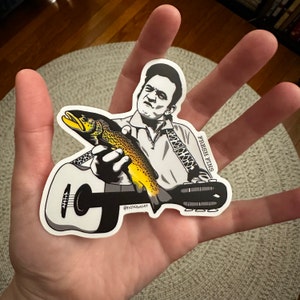 Cowboy Fly Fishing Sticker, Western Sticker, Trout Sticker, Rifle ...