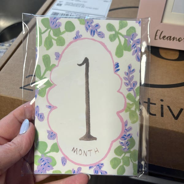 Vibrant Painted Baby Milestone Marker Cards - Etsy