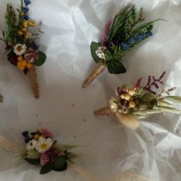 Meadow Buttonhole , Folk Wedding Boutoniere , Colourful Wedding ...