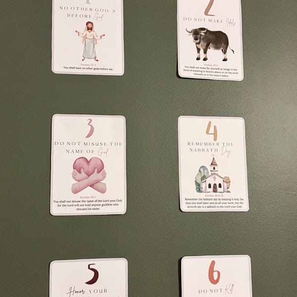 The Ten Commandments Flash Cards, Ten Commandments Activity, Bible ...
