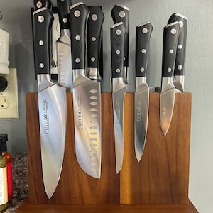 Complete 8-piece Kitchen Knife Set With Damascus Pattern Japanese Chef ...