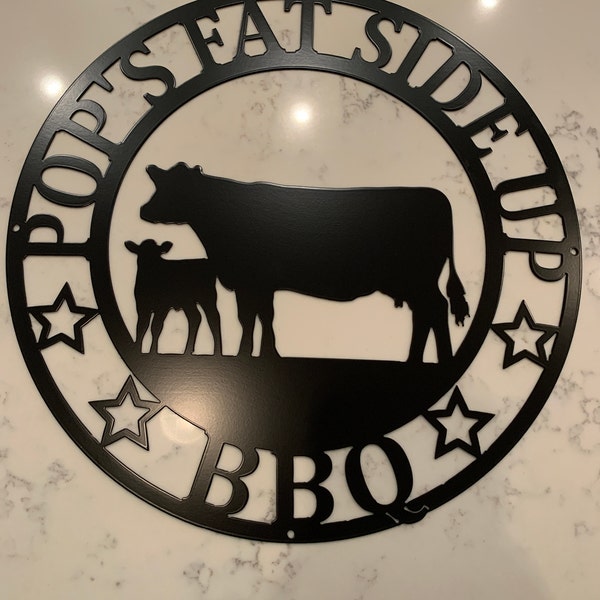 Cow Calf Metal Sign, Custom Cow/calf, Farmer Sign, Personalized ...